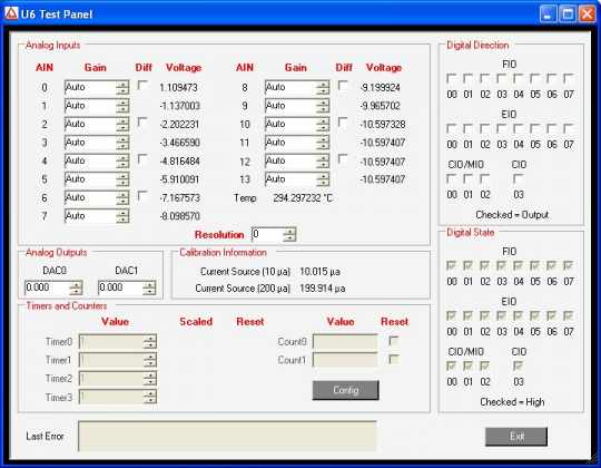 1.1 - Control Panel Application (LJControlPanel) [U6 Datasheet]