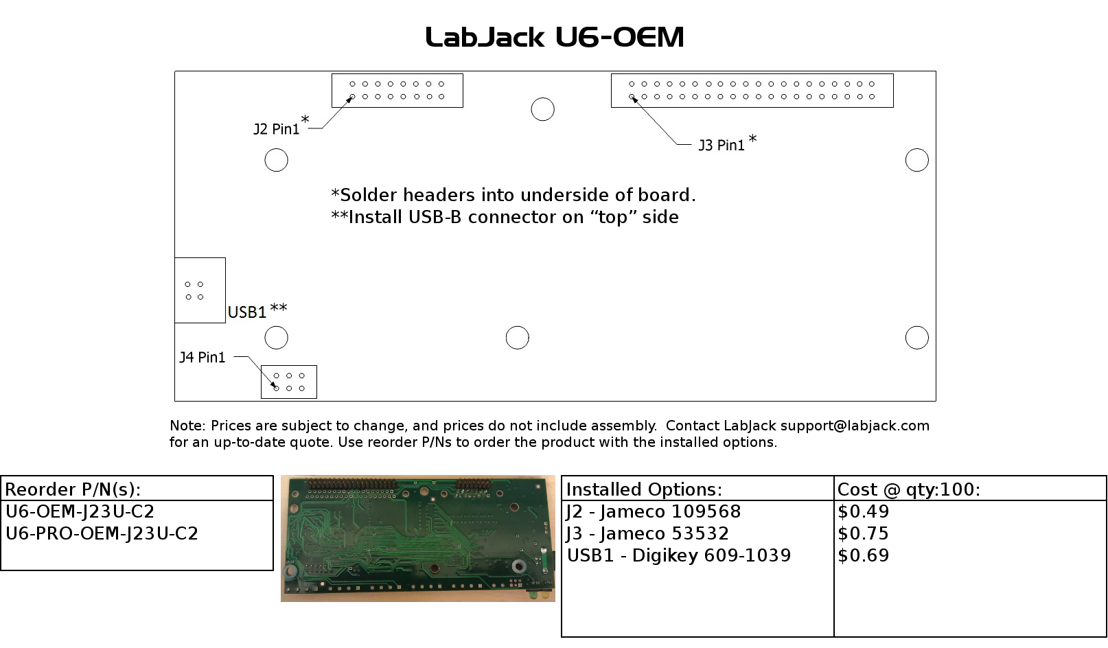 2.13 - OEM Connector Options [U6 Datasheet]