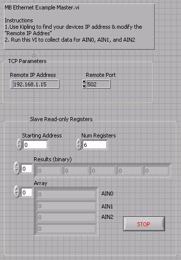 LabVIEW Modbus TCP